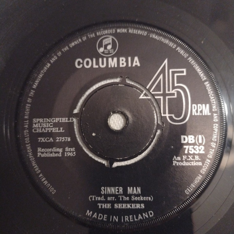THE SEEKERS - A WORLD OF OUR OWN/SINNER MAN 1965 Vinyl 45rpm Columbia ...