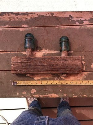S.F. Aqua Green Insulators Marked S.F. On Original Telephone Wooden ...