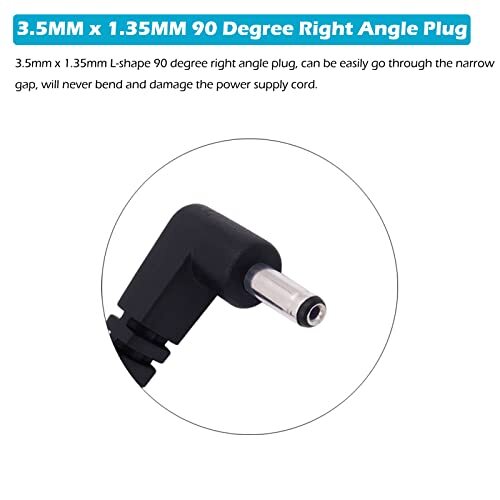 2 Pack Replacement 3.5mm X 1.35mm 90 Degree Right Angle Dc Power Male ...