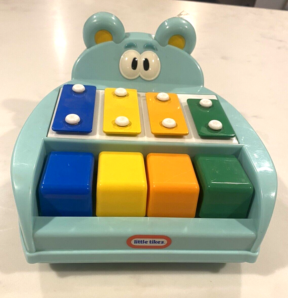 Little Tikes Blue Hippo 4 key Piano Xylophone Tap-A-Tune Toddler ...