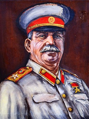 Soviet Painting, oil on canvas - "GENERALISSIMUS USSR STALIN." | eBay