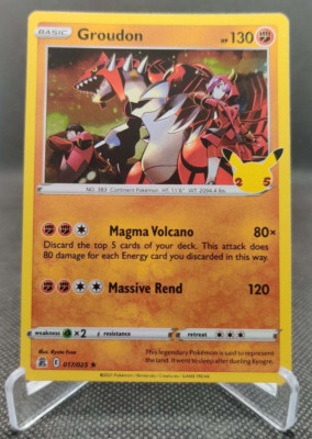 Pokemon TCG Groudon 017/025 Holo Rare Celebrations 25th Anniversary ...
