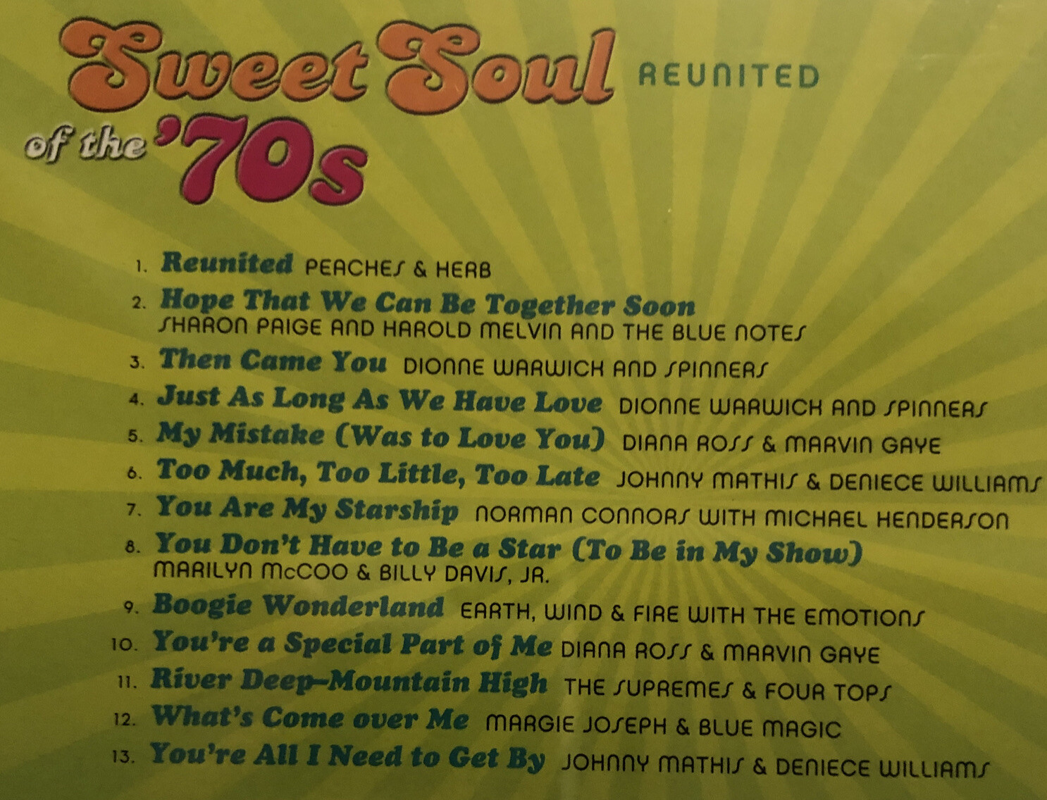 Sweet Soul of the '70s: Reunited by Various Artists (CD, 2009, Time ...