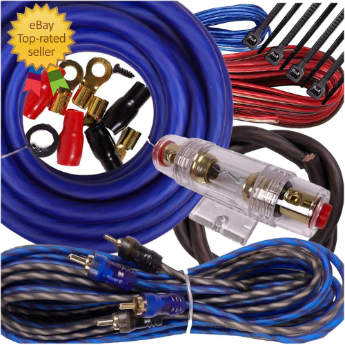 Complete 2600W 4 Gauge Amp Kit Amplifier Install Flexible Wiring ...