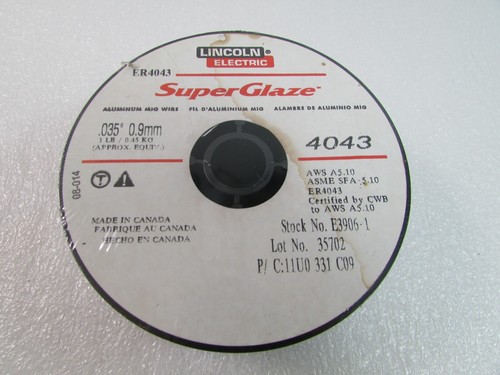 Lincoln Electric Super Glaze Aluminum Wire Spool 1lb. .035" 4043 - New ...