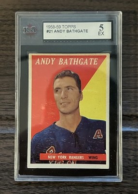 Andy Bathgate 1958-59 Topps #21 KSA 5 EX NHL Rangers Hart Winning Year ...
