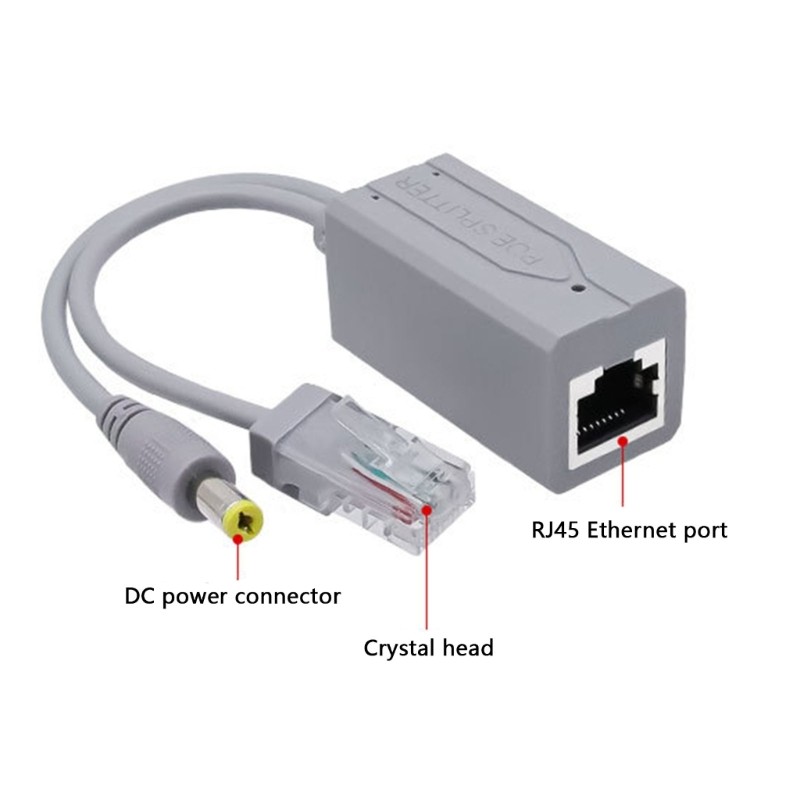 Energy Efficient 48V To 12V POE Adapter PVC POE Splitter for Digital ...