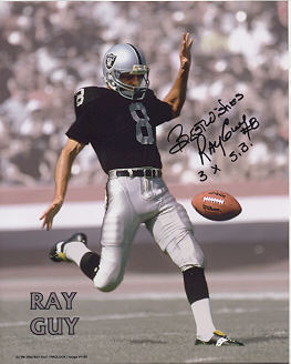 RAY GUY OAKLAND RAIDERS 3 X SB CHAMPS ACTION SIGNED 8x10 | eBay