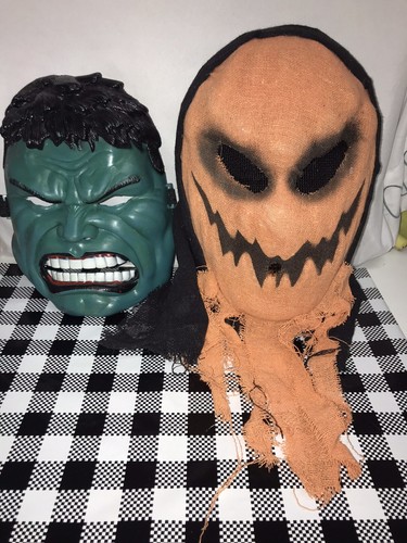 Vintage Hulk Grim reaper JOl Mask Lot marvel Halloween adult costume | eBay