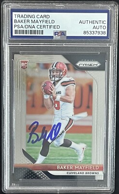 Baker Mayfield Signed 2018 Panini Prizm Rookie RC #201 PSA/DNA ...