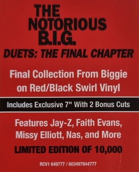 THE NOTORIOUS B.I.G. - DUETS (THE FINAL CHAPTER) - 2LP+7" Red/Black ...