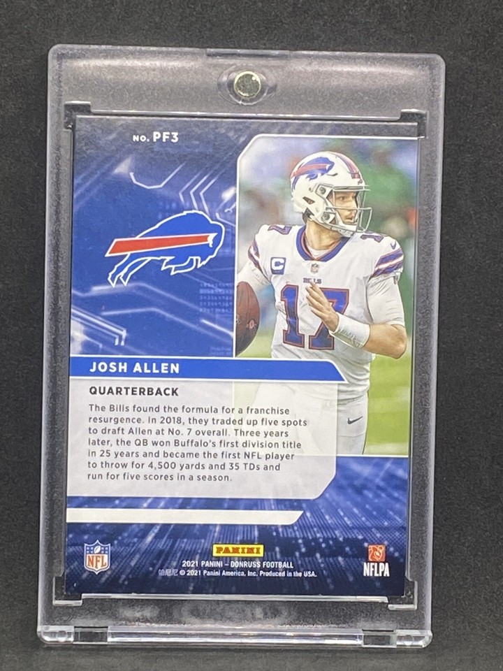 Josh Allen RARE LIGHTENING FOIL REFRACTOR PANINI INVESTMENT CARD SSP ...