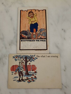 2 Humorous Postcards Featuring Boys Posted 1907 | eBay