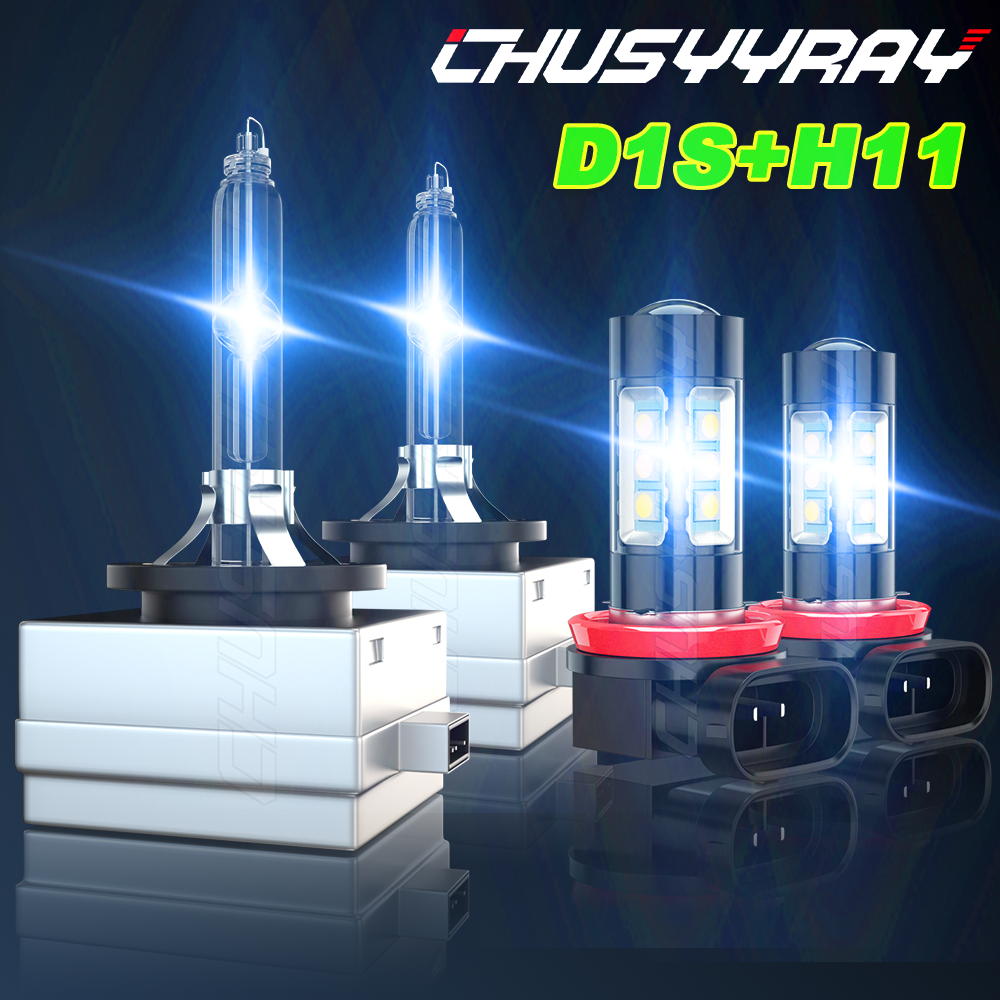 For Mercedes-Benz S550 2007-2010 4x Combo D1S Xenon Bulbs H11 LED Fog ...