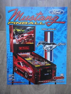 Mustang Pinball Machine Flyer Ford Original Stern Brochure Pro Model | eBay