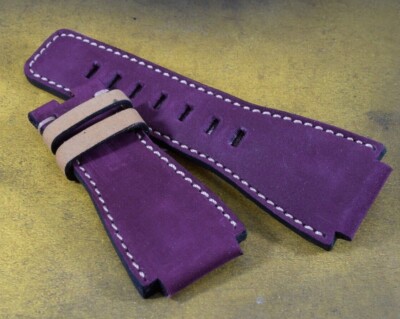 MA WATCH STRAP GENUINE NUBUCK LEATHER FITS BELL & ROSS BR 01 03 02 ...