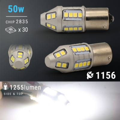 2X 1156 50W High Power Chip LED White Reverse Back Up Lights Bulbs | eBay