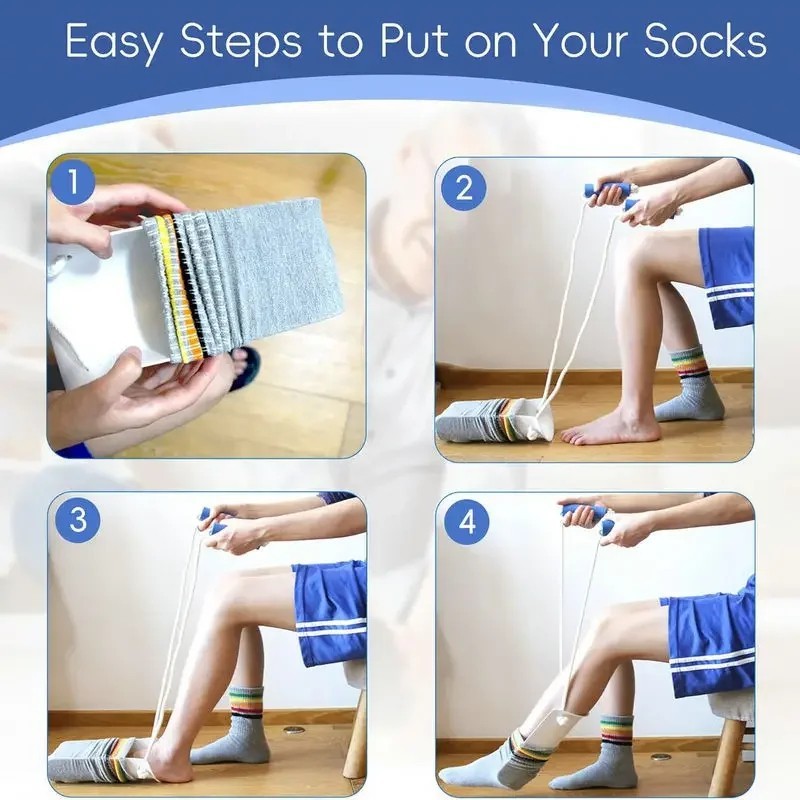 No bending Sock Aid Easy On and Off Stocking Slider Donner Pulling ...
