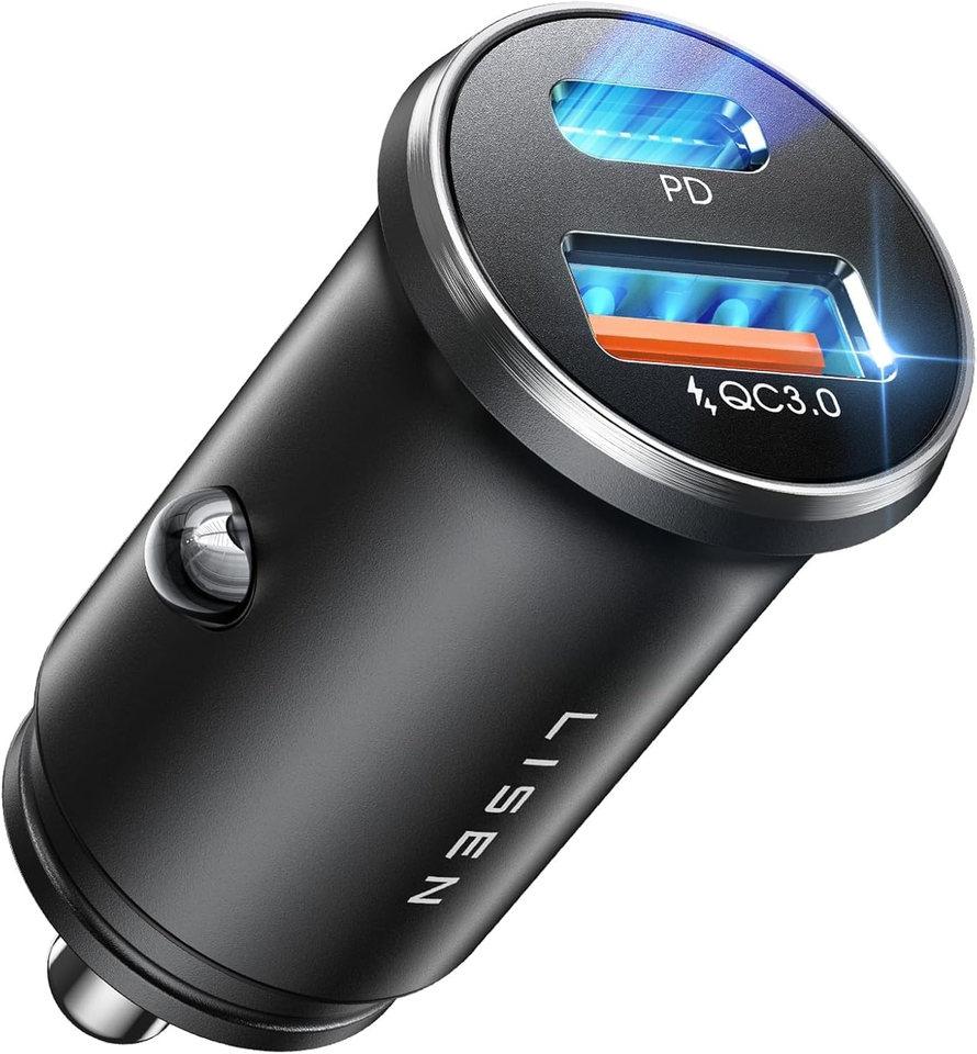 LISEN 54W Mini Cigarette Lighter Adapter Car Charger USB C Fast ...