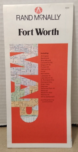 Fort Worth TX Vintage 1980's Rand McNally City Map | eBay