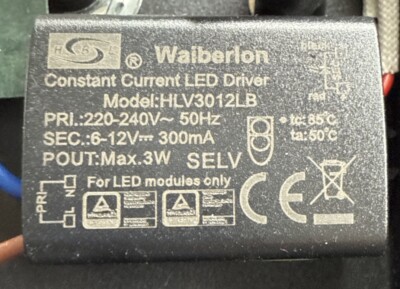 Waiberlon HLV3012LB mini LED Driver LED Ersatztrafo 6-12V 300mA LED ...