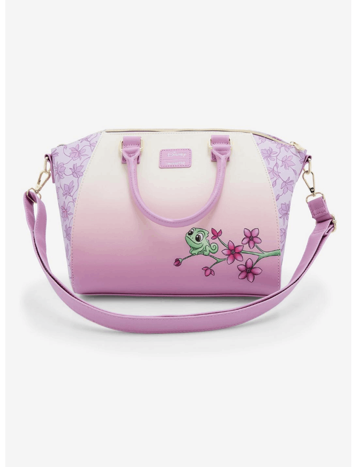 Loungefly Disney Tangled Rapunzel & Pascal Purple Flower Satchel Bag | eBay