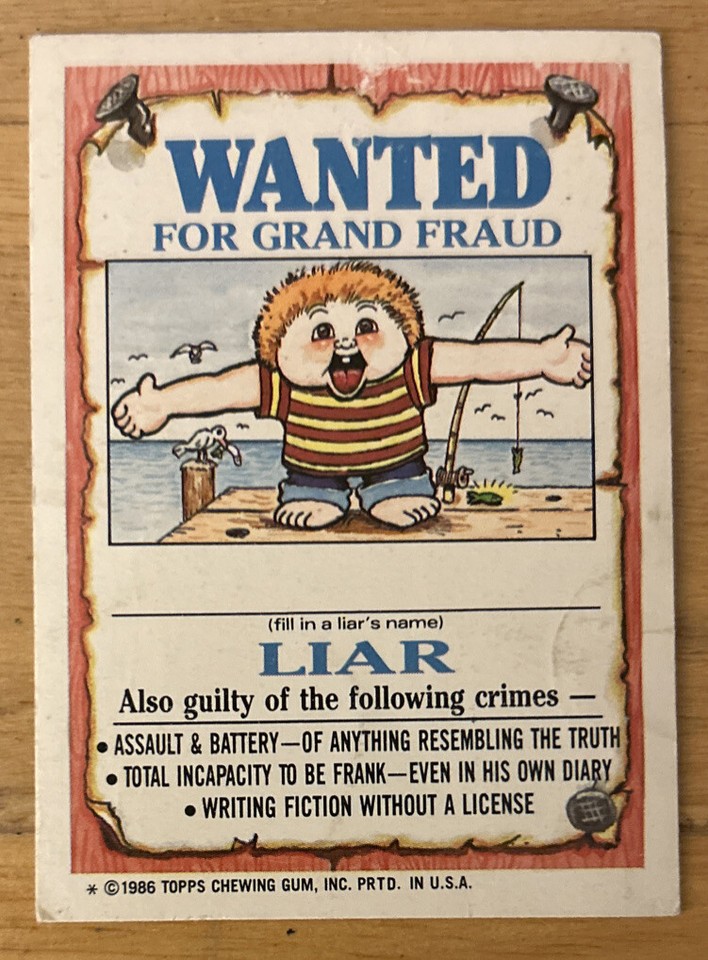 1986 Topps Garbage Pail Kids GPK Series 3 Berserk Kirk #116b Low-Grade ...