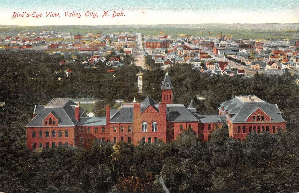 Valley City North Dakota Birdseye View Of City Antique Postcard K82370 ...