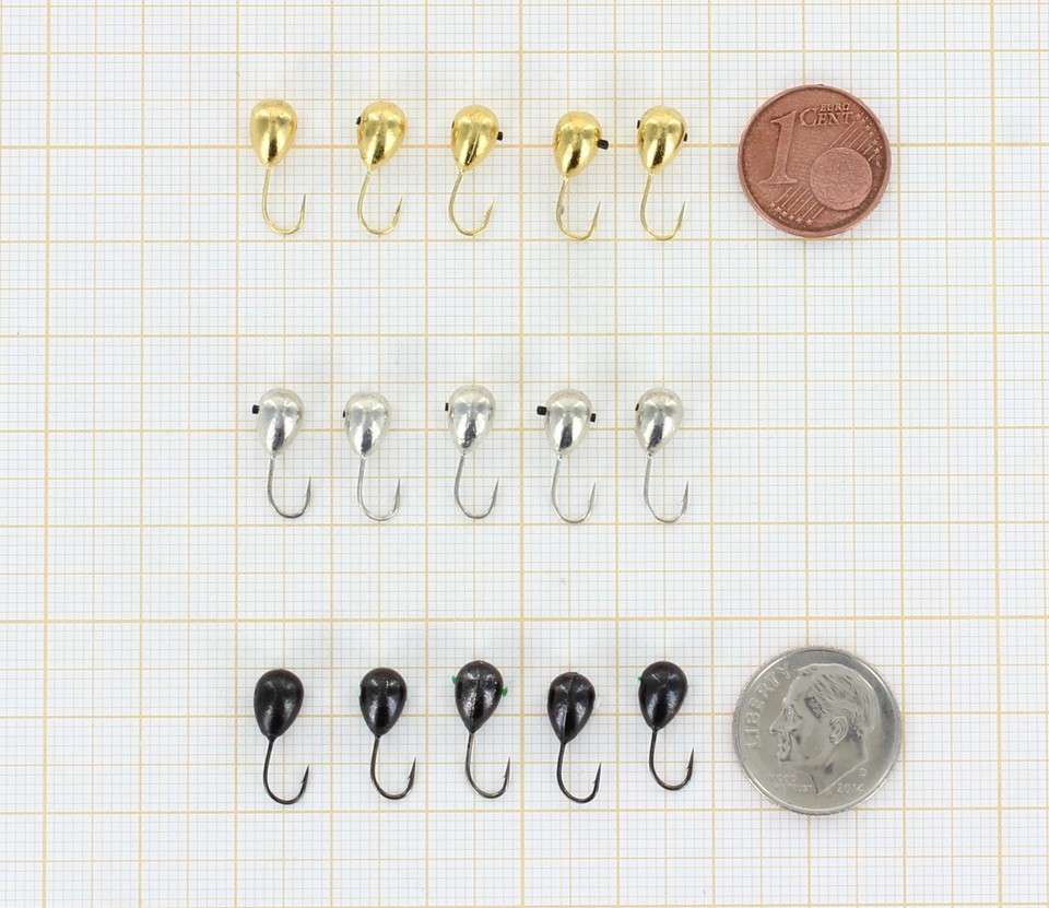 Tungsten Ice Fishing Jigs - Marmooska Winter Jig Heads (Hook #18 ...