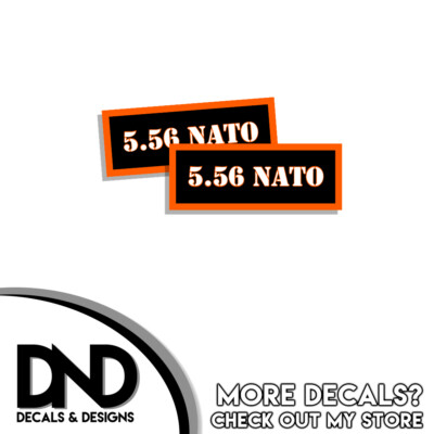 5.56 NATO Ammo Can Decal Gun Ammunition Box Firearm Orange Sticker OR ...