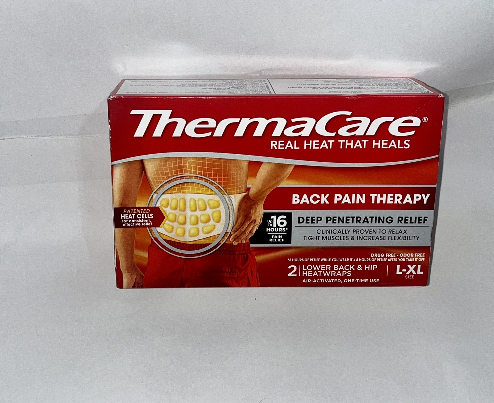 ThermaCare Lower Back/ Hip Pain Relief Heat Wraps L-XL Back Pain ...