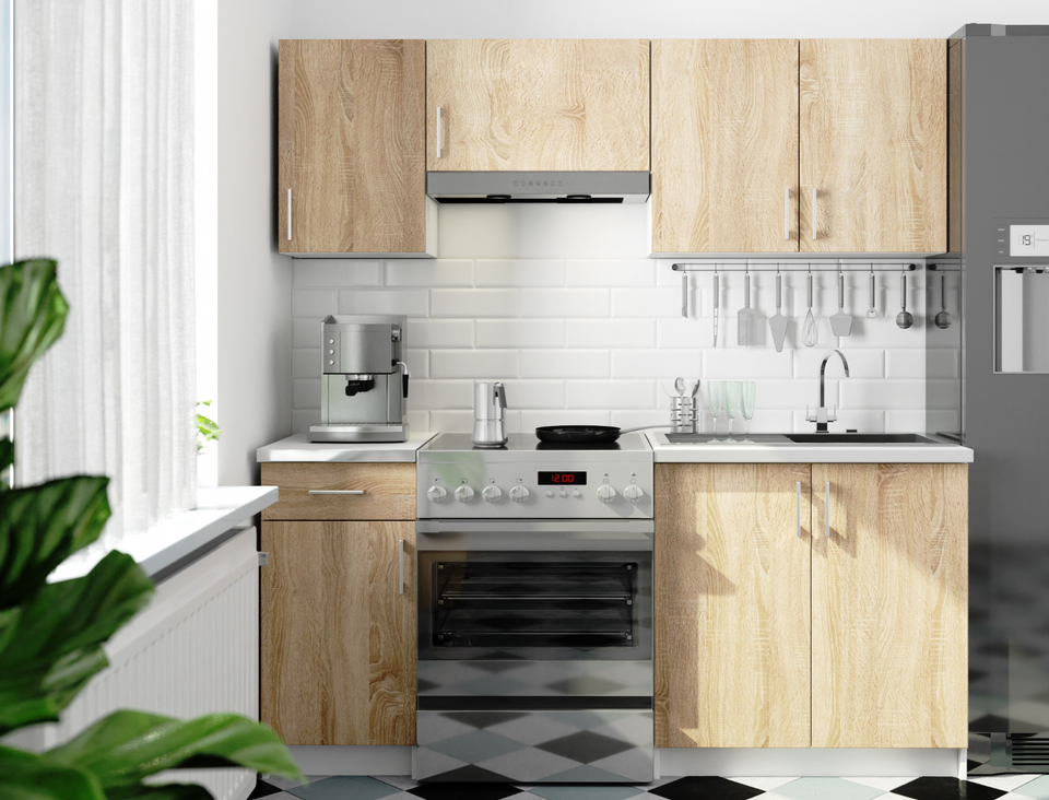 Kitchen Set, Complete Kitchen Set, 5piece Set White High Gloss/Oak ...