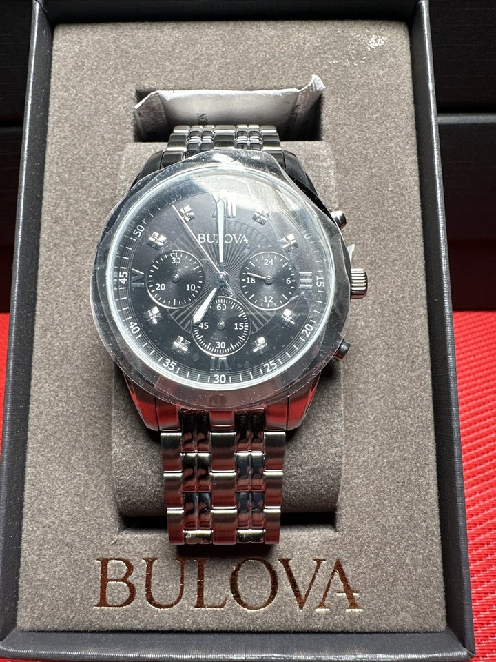 Bulova Mens Classic Chronograph Quartz Silver Stainless Steel Watch 40 ...