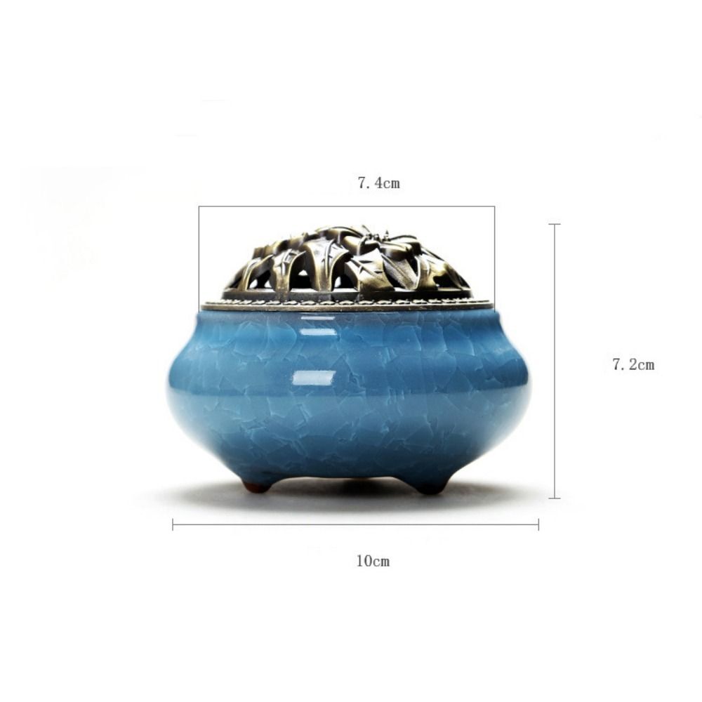 Ceramic Censer Burner Black Glaze Disc Incense Burner Home Decoration ...