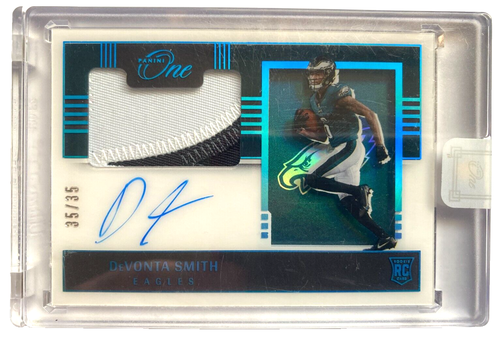 2021 Panini One Blue DeVonta Smith 3 Color Patch Autograph RC #35/35 ...