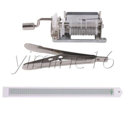 Hand Crank Music Box Movement 15 Notes with Blank Strip Tape & Hole ...