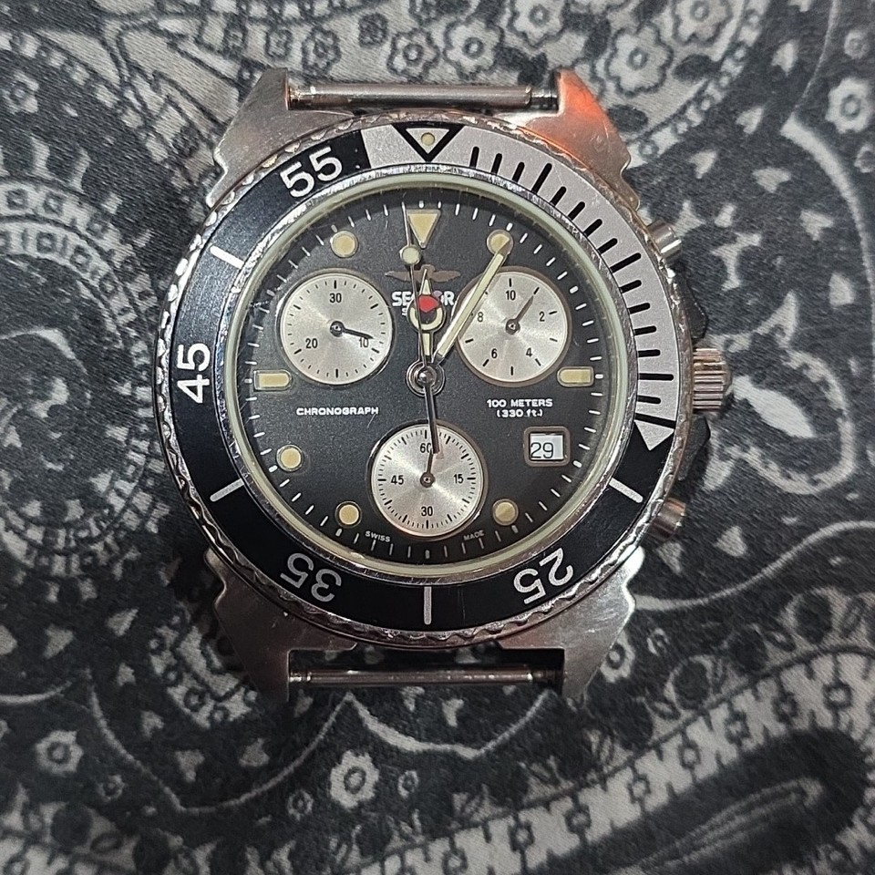 Sector No Limits STE 200 100m Swiss Quartz Chronograph Diver Men's ...