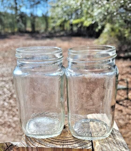 Lot Of 2 Vintage Empty Small Glass Square Jars Crafting 4" Tall | eBay