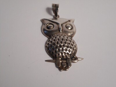 Nice Owl Pendant 3D. 925 Sterling Silver | eBay
