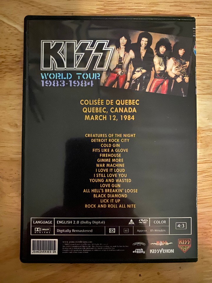KISS - Live in Quebec 1984 DVD Gene Simmons Paul Stanley Vinnie Vincent ...