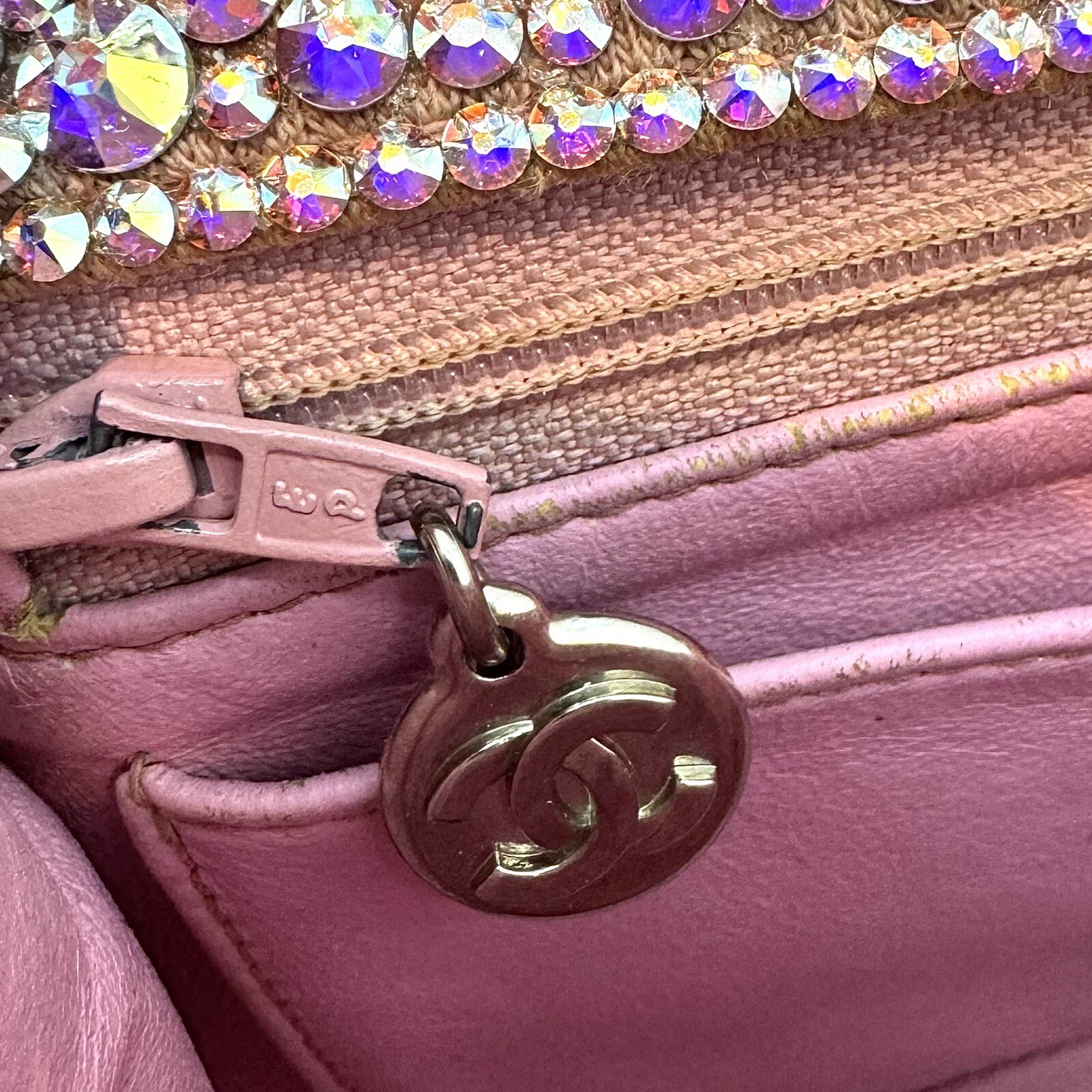 CHANEL Flap Rectangle Shoulder Bag Mini Pink Strass Customized | eBay