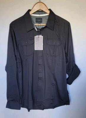 Marc Asher New York Mens Navy Button Shirt Pocket Rolltab Nwt 2081 | eBay