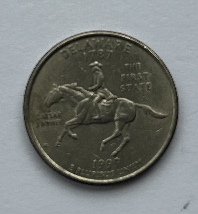 RARE 1787 1999 D Delaware *FIRST STATE QUARTER DOLLAR* Coin W/ Caesar ...