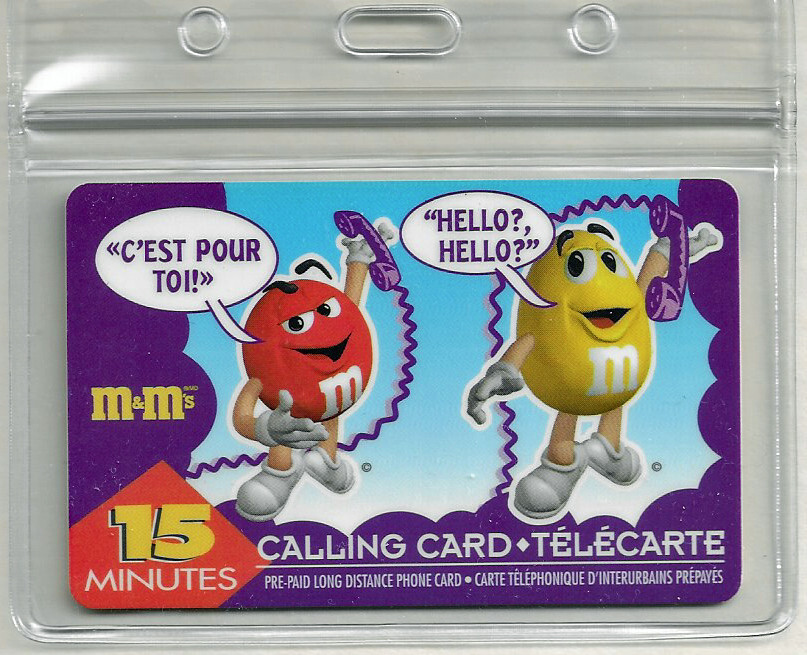 M&M'S AT&T Canada Collector Phone Card Mint Free ID Holder Free ...