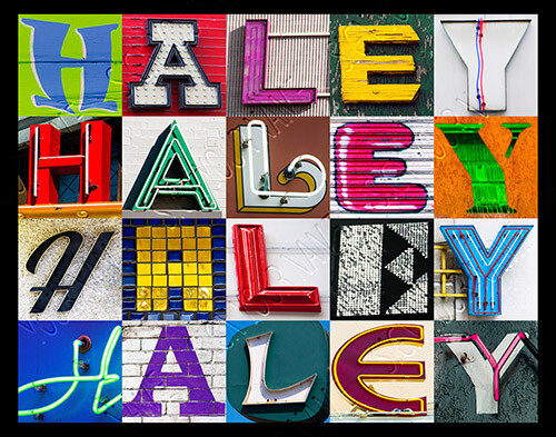 HALEY Name Poster featuring photos of actual sign letters | eBay