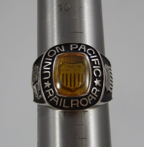 Vintage Solid Sterling Silver Union Pacific Railroad Ring Size 11.25 ...