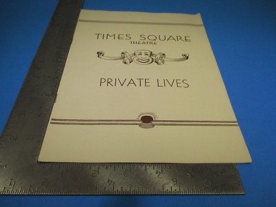 Playbill August 31, 1931 Times Square Theatre Private Lives Great Ads ...