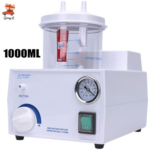 1000mL Portable Phlegm Suction Unit Emergency Medical Vacuum Aspirator ...