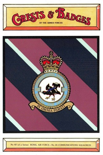 Postale Raf Royal Air Force No.24 Communications Escadron Crest Badge ...