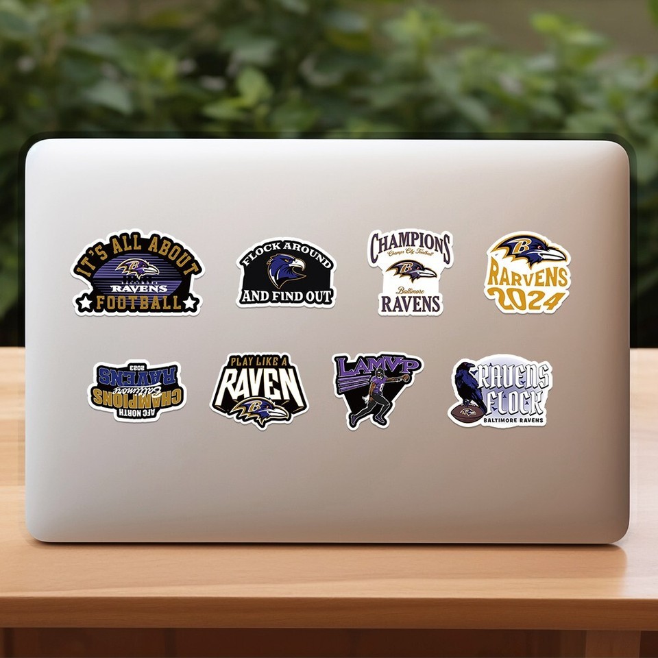 50pcs Waterproof Vinyl Stickers Baltimore Ravens NFL Football Phone ...